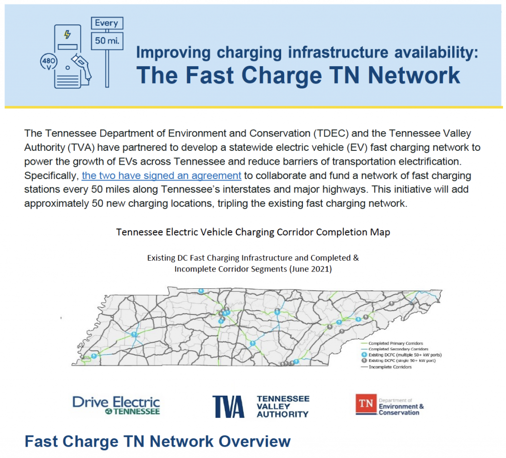 Fast Charge TN Network For Electric Vehicle - TVA EnergyRight