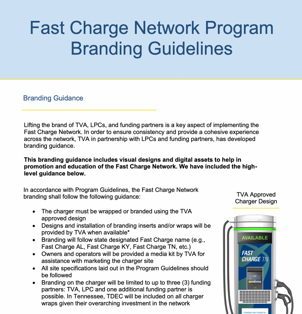 Fast Charge TN Network For Electric Vehicle - TVA EnergyRight